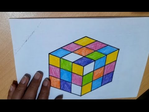 Drawing a cubic /easy drawing - YouTube