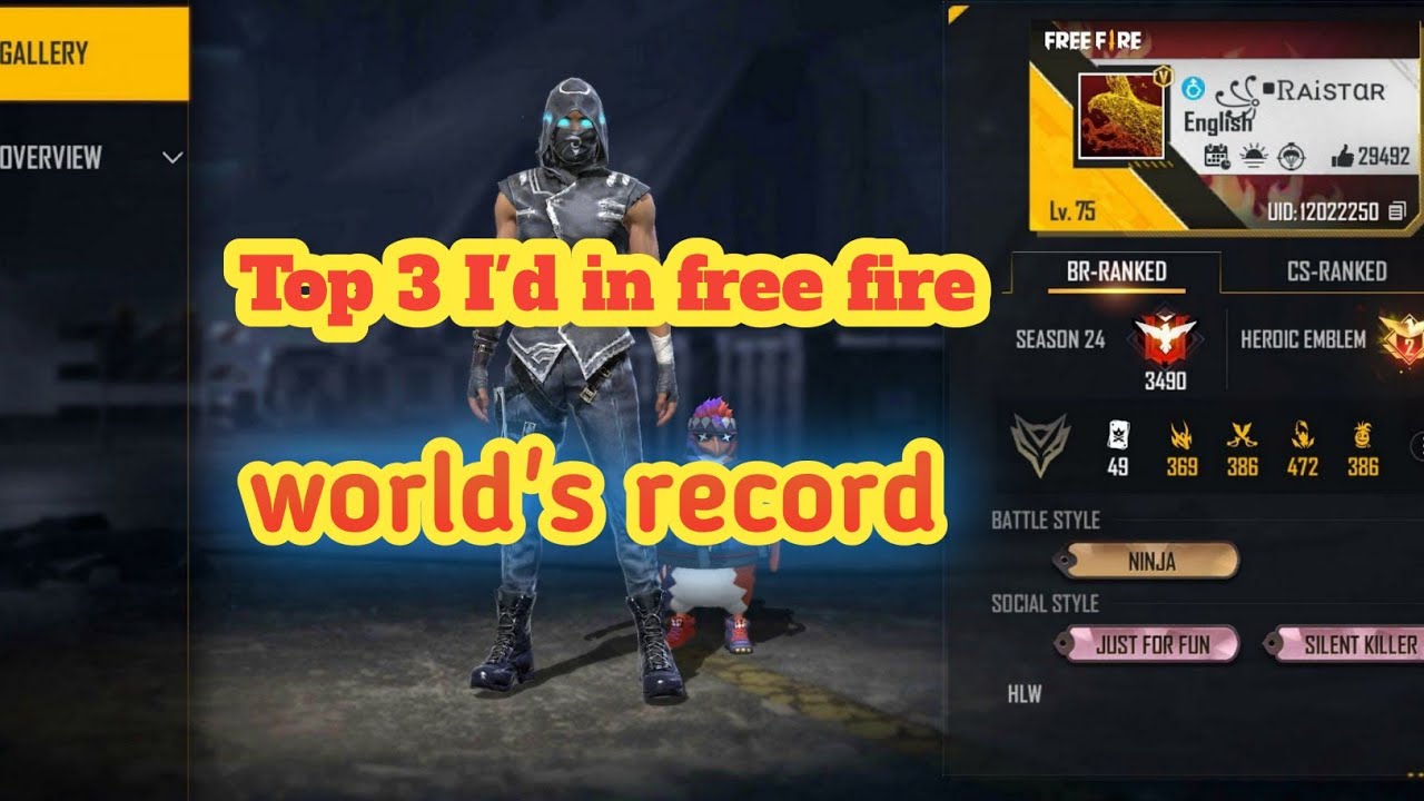 #freefire free fire first id in world 🤔🤔 ,free fire very rear id and ...