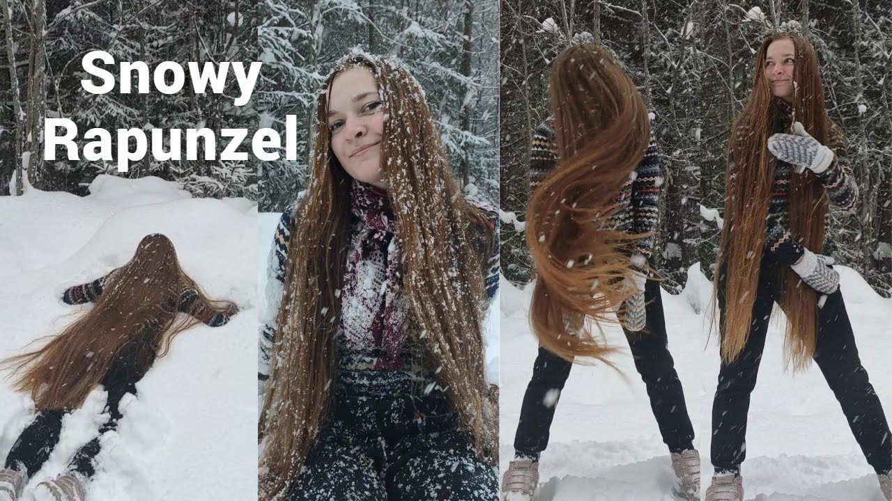 Long hair in the snow 😍 Winter HAIR PLAY (preview) - YouTube