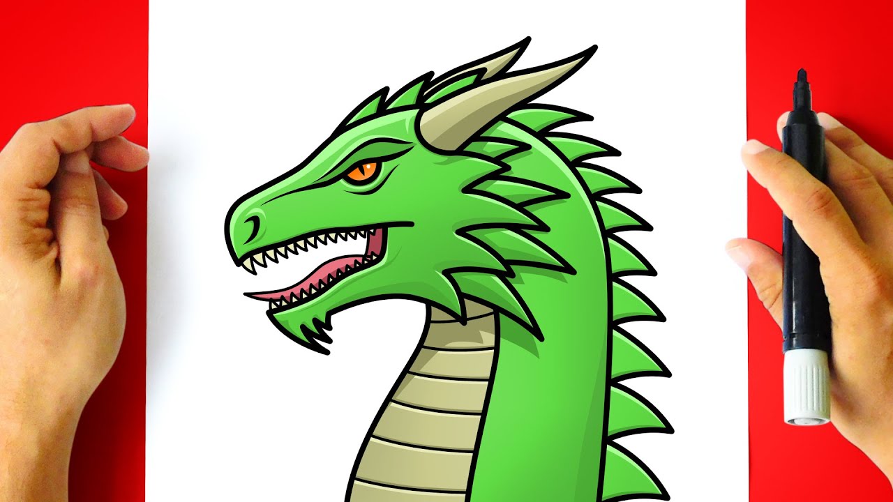Como DESENHAR um DRAGÃO passo a passo - Cómo DIBUJAR un DRAGON fácil ...