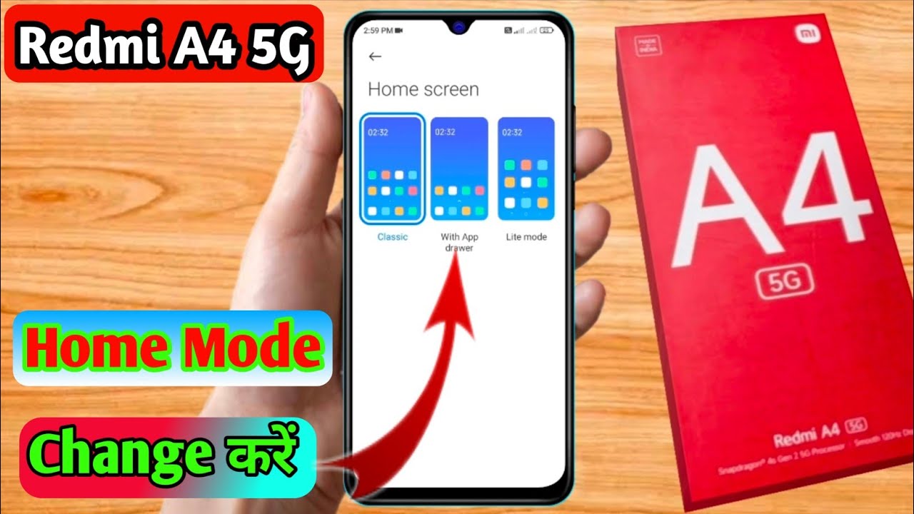 how to change home screen mode in redmi a4 5g, redmi a4 5g home screen ...