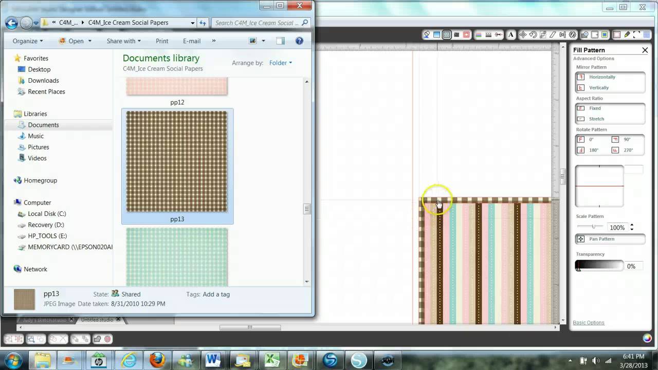 Silhouette Cameo- Quick and Easy Pattern Fill - YouTube