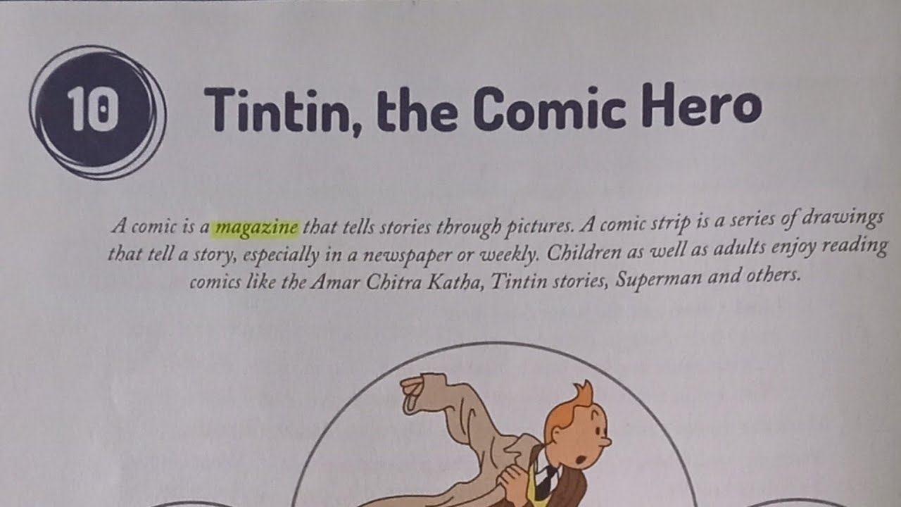 Class-8 English// Ch-10 "Tintin, the Comic Hero" Hindi explanation with ...