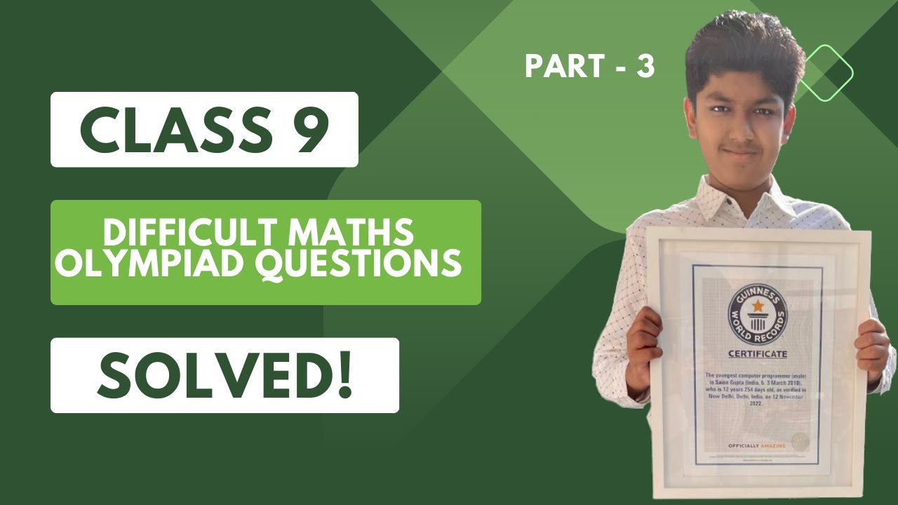 Triangles Class 9 Difficult Maths Olympiad Questions SOLVED! | Series-1 ...