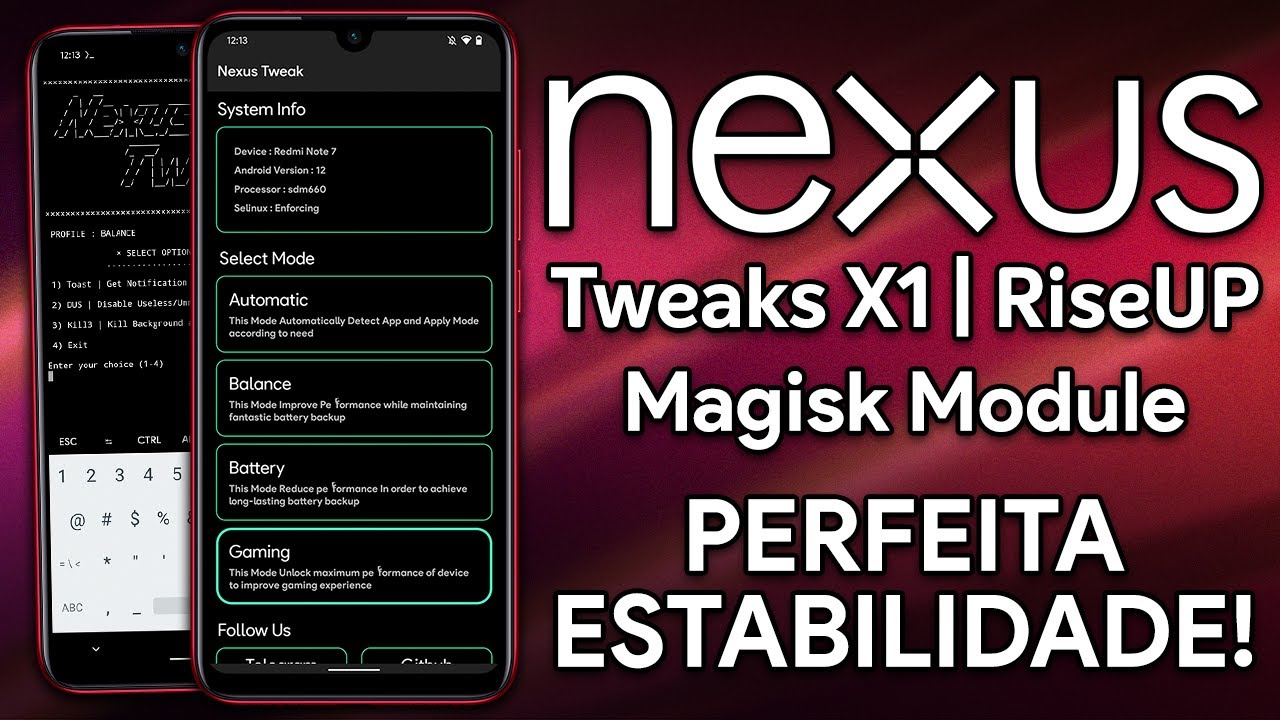 Nexus Tweaks X1 RiseUP | Magisk Module | ESTABILIDADE INCRÍVEL NO MODO ...