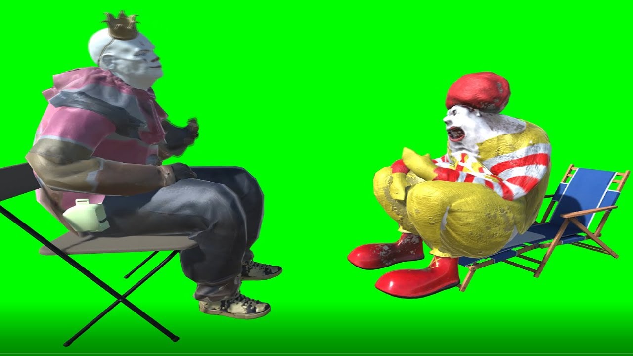 Top Funny Old Ghoul Clowns Arguing Pack Green Screen Background - YouTube