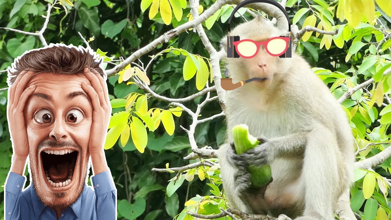 A Cute baby monkey is eating a delicious cucumber at lee chong chee ...