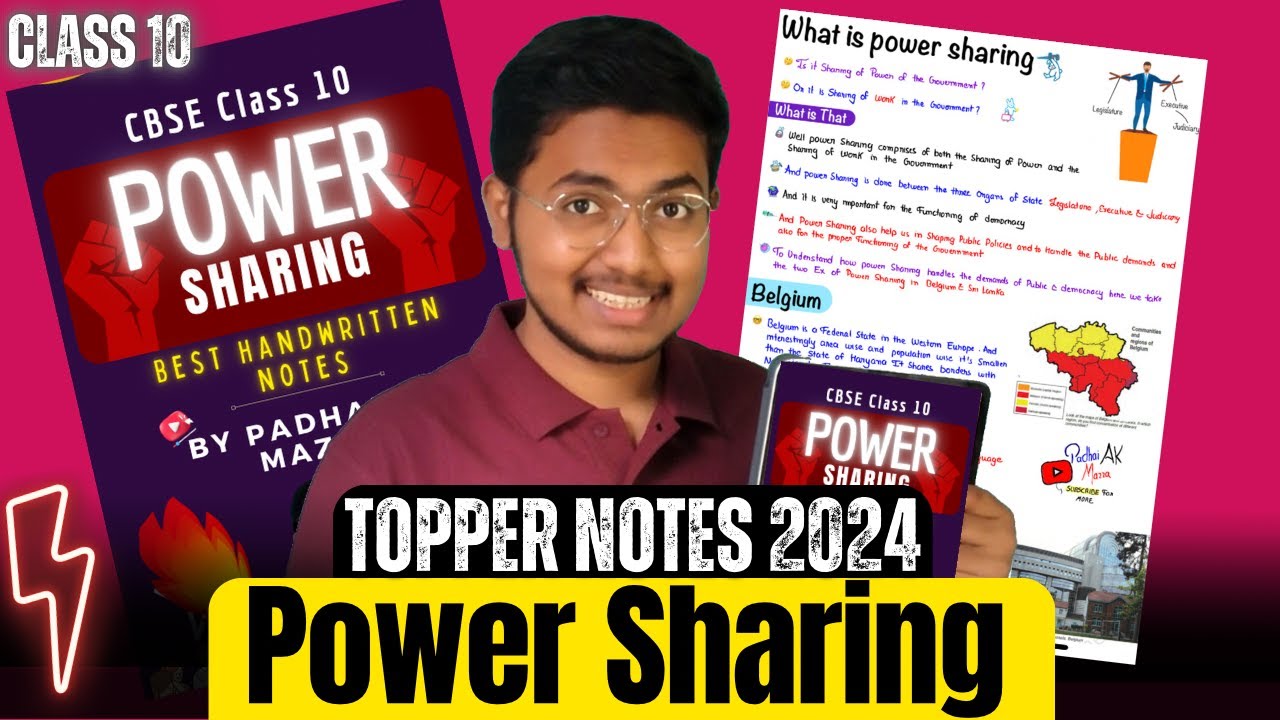 Power Sharing Notes Class 10 CBSE Handwritten Notes Shobhit Nirwan power-sharing-notes-class-10-cbse-handwritten-notes-shobhit-nirwan