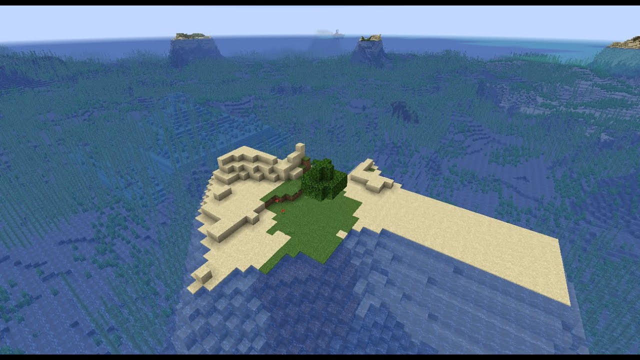 Minecraft 1.16.5 java small island seed, 2 monuments, ruined portal and ...