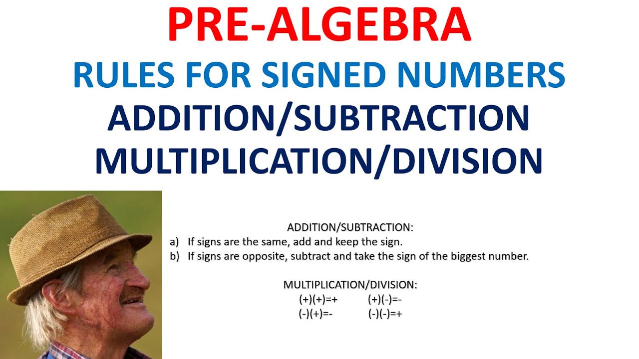 81 PRE ALGEBRA Rules For Signed Numbers addition subtraction 81-pre-algebra-rules-for-signed-numbers-addition-subtraction
