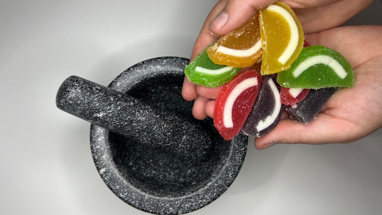 Grinding jelly candy! STICKY AND INTERESTING! - YouTube