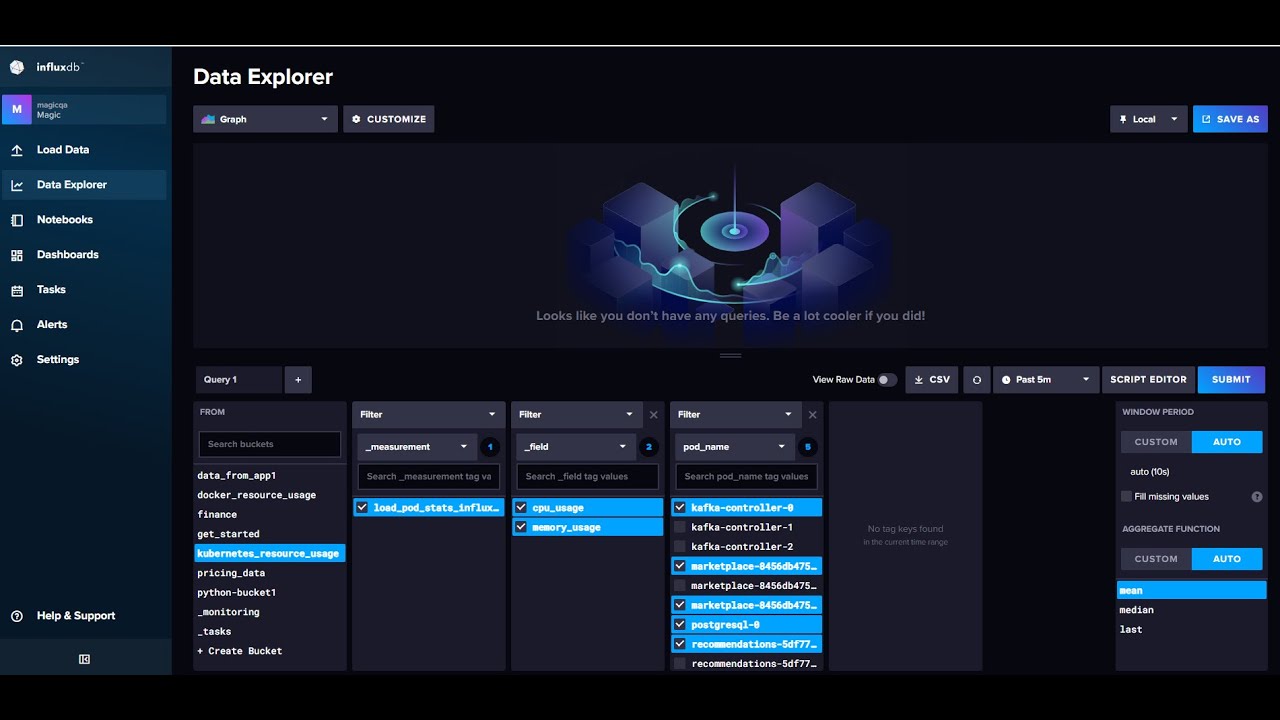 Timeseries Database Influxdb V2 Load Kubernetes Pod Stats For Cpumemory To Influxdb Part5