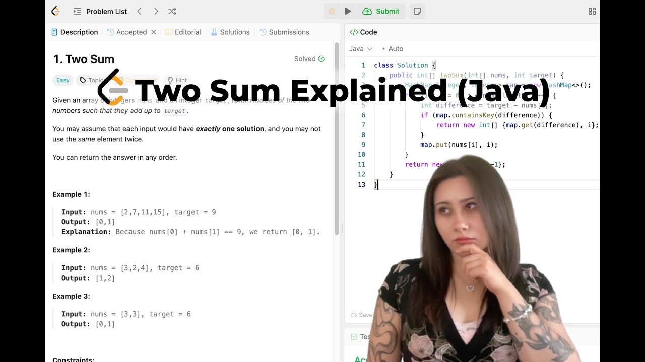 Two Sum LeetCode Tutorial - Java - YouTube