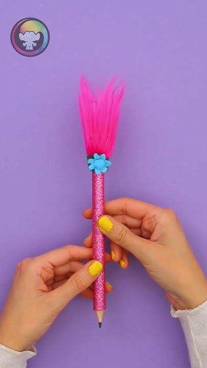 AMAZING Poppy-Themed Pencil Craft | DIY for Kids | TROLLS - YouTube