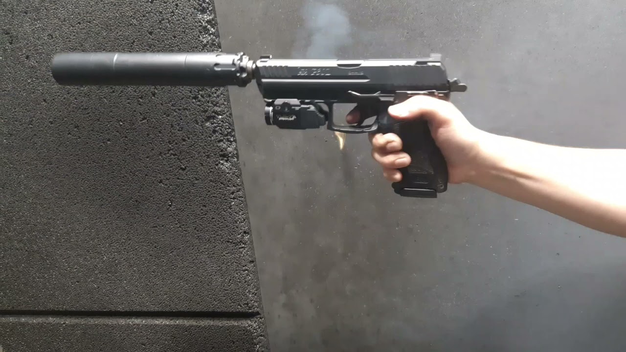 HK P30L suppressed with Rugged Obsidian 45 - YouTube
