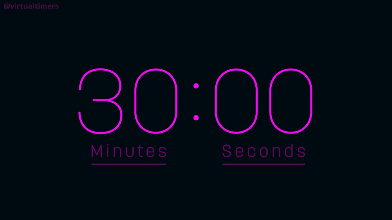 30 Minutes Countdown Timer with Alarm & Time Markers / Chapters ...