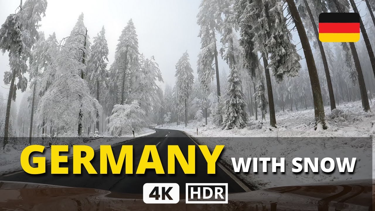 🙏 Driving in GERMAN WINTER with SNOW - A 4K HDR Round Trip through ...