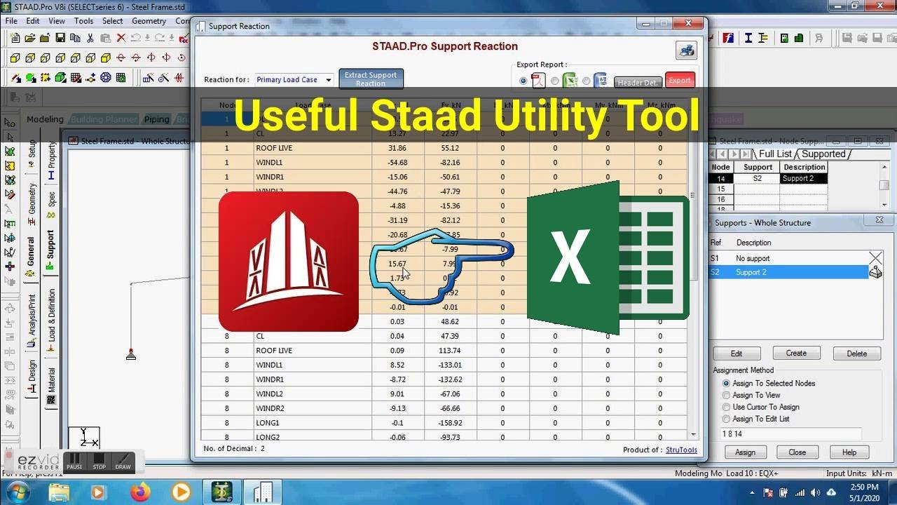 STAAD Pro Support Reaction Extraction Tool | Engineering Automation ...