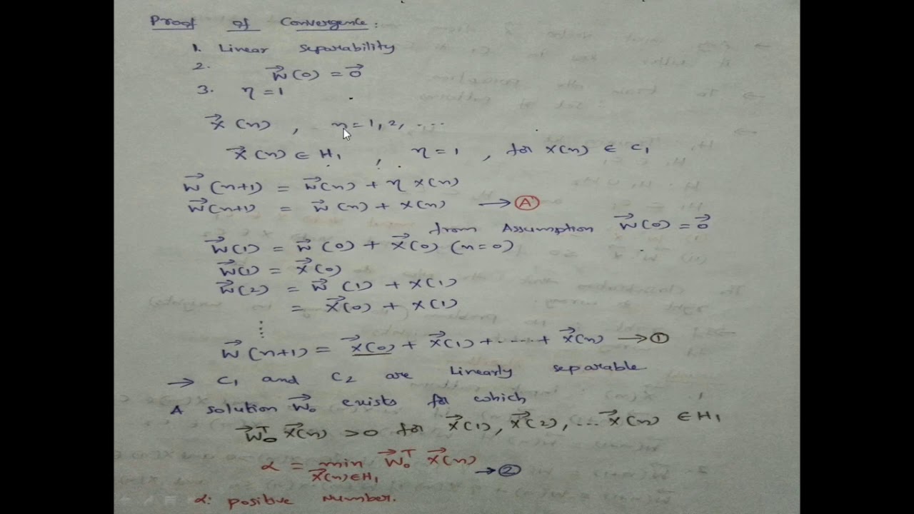 PERCEPTRON CONVERGENCE THEOREM - YouTube
