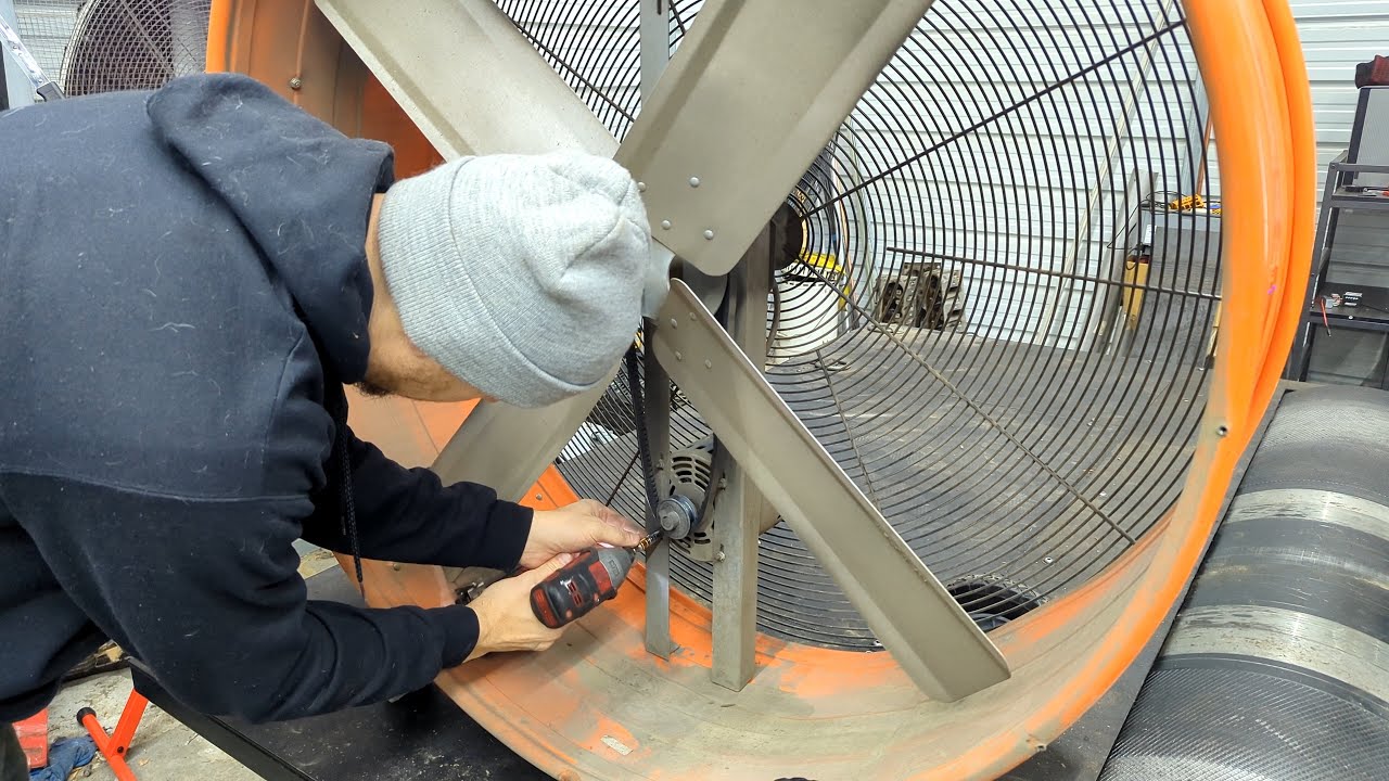 $50 Industrial Fan Rebuild Finale — New Motor Bearings & Drive Belt ...