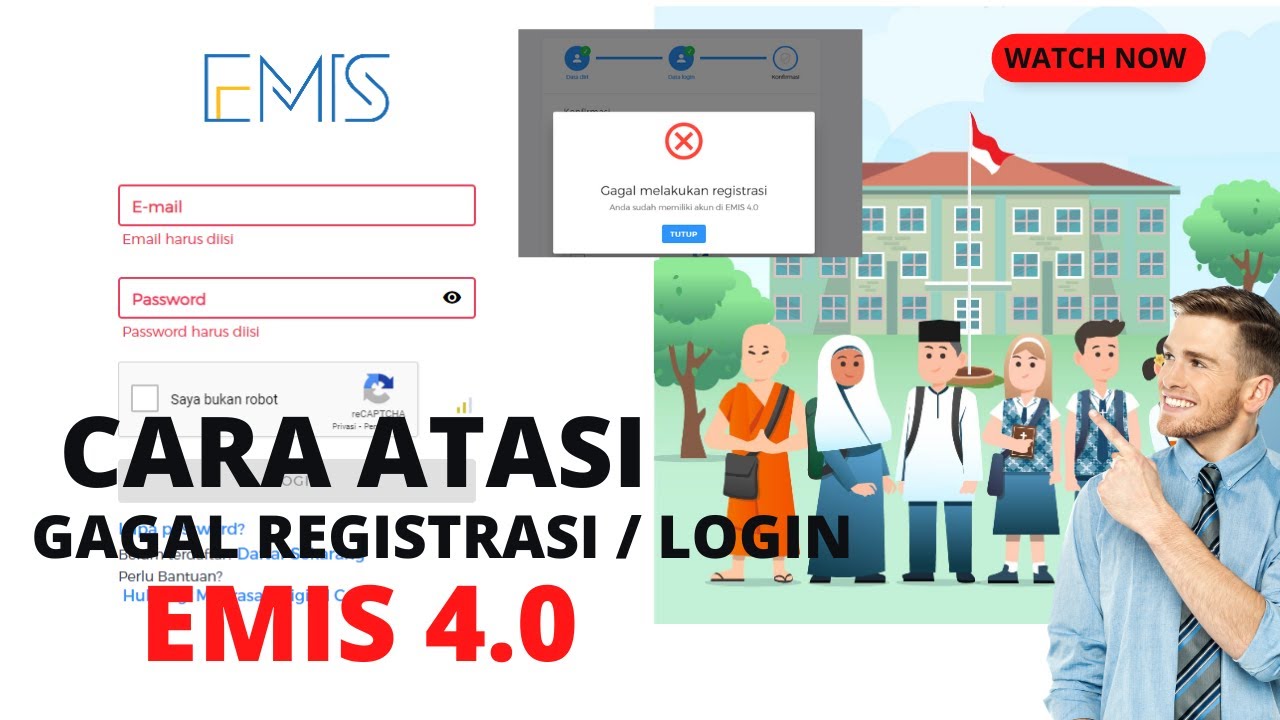 CARA ATASI GAGAL REGISTRASI ATAU LOGIN EMIS 4.0 || SUKSES - YouTube