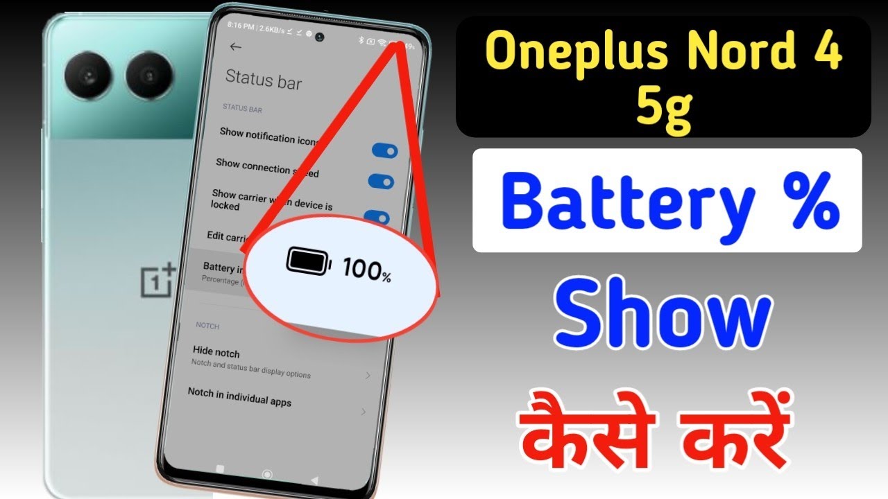 Battery Percentage Setting In Oneplus Nord 4 5g , Show Battery ...