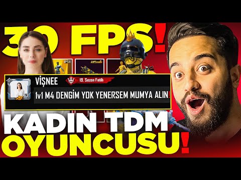 KADIN TDM OYUNCUSU?! YENİLİRSEM MUMYA SETİ ALIYORUM! 30 FPS! PUBG Mobile