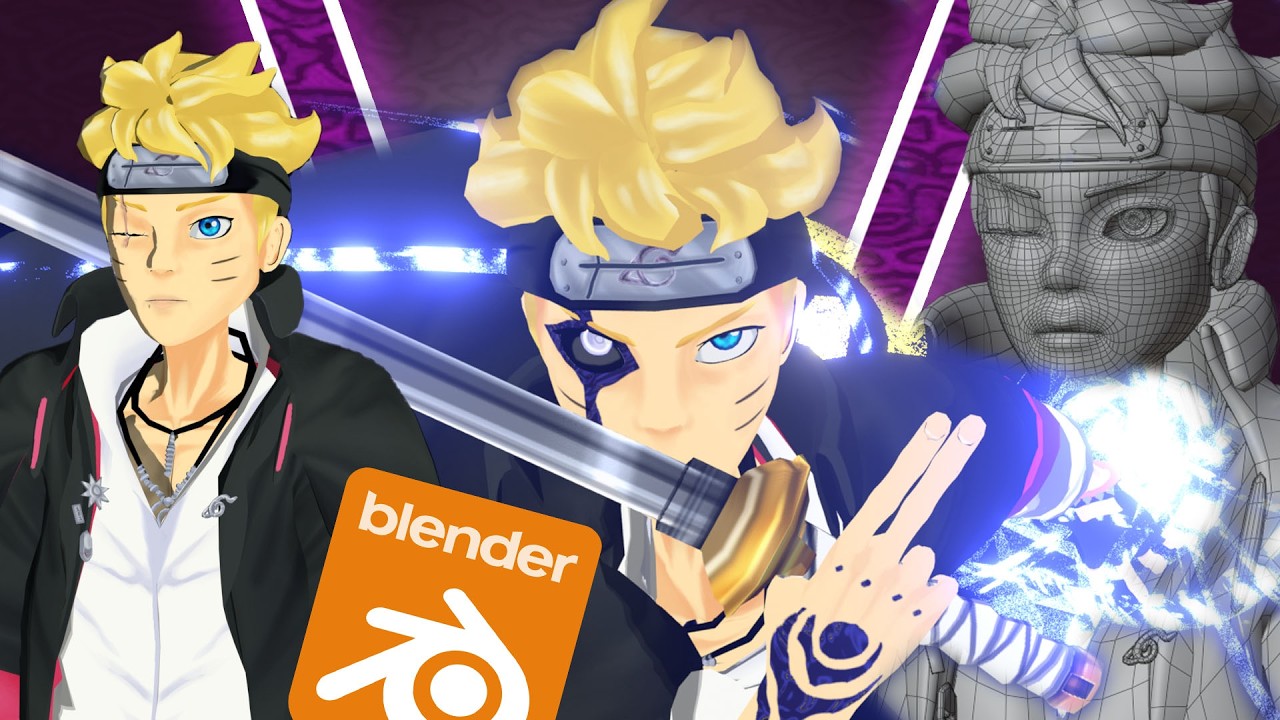 Teen Boruto Uzumaki - 3D Anime Modeling in Blender for VRChat Avatar ...