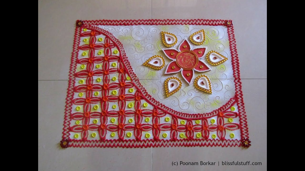 Innovative galicha style rangoli | festival special rangoli designs by ...