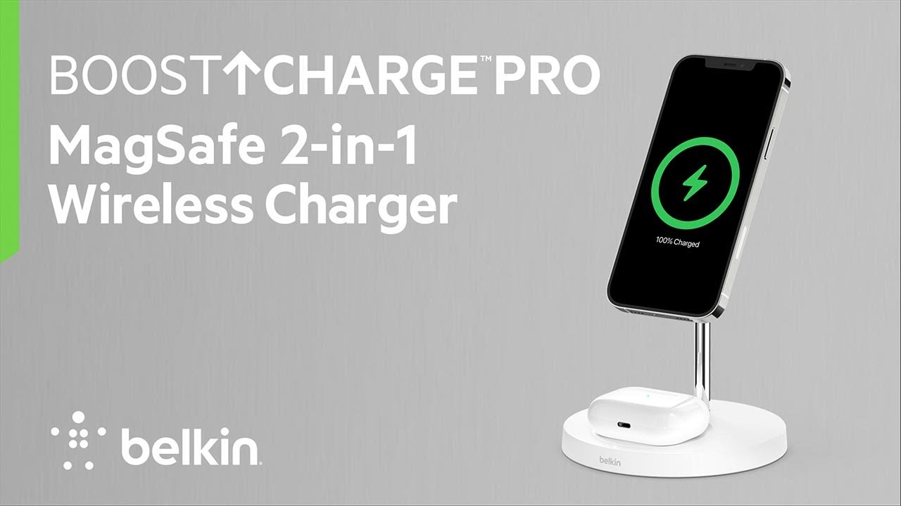BOOST↑CHARGE™ PRO 2-in-1 Wireless Charger Stand with MagSafe - YouTube