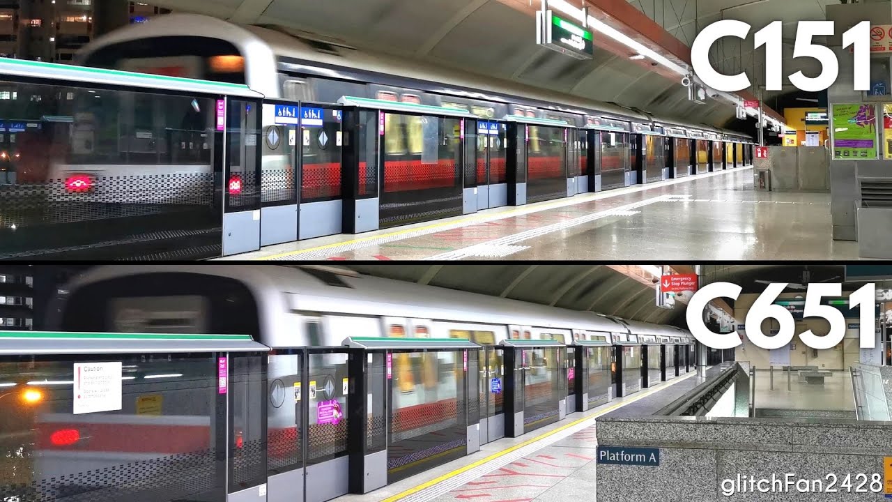 [SMRT] C151 & C651 Sound Comparison from Platform (Singapore MRT Trains ...