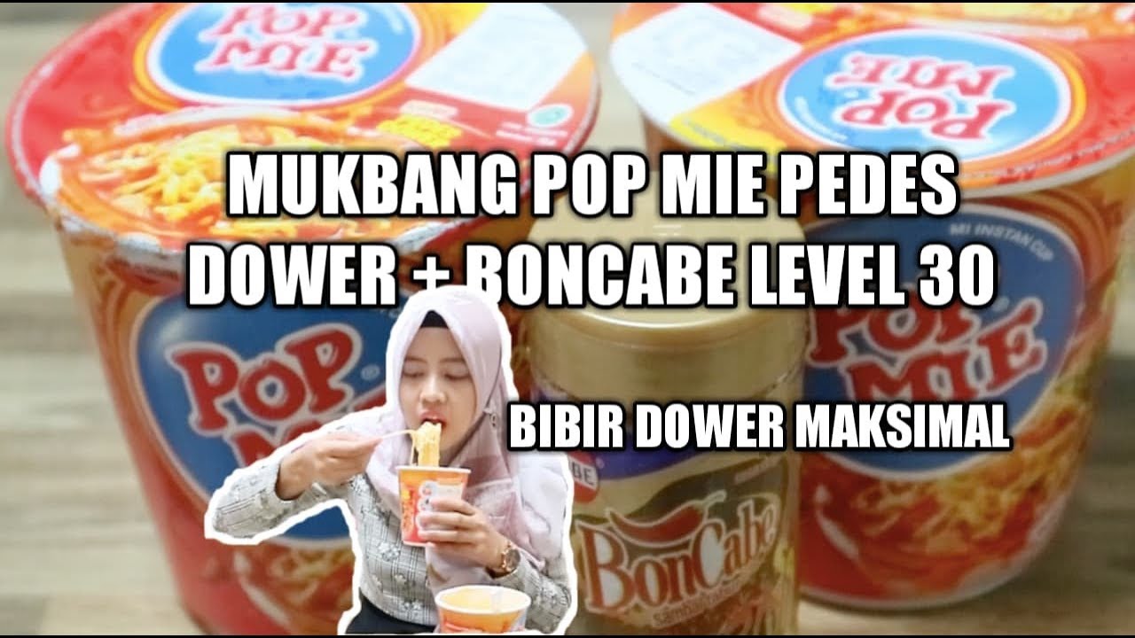 MUKBANG POP MIE PEDES DOWER + BONCABE LEVEL 30 DI KOREA - YouTube