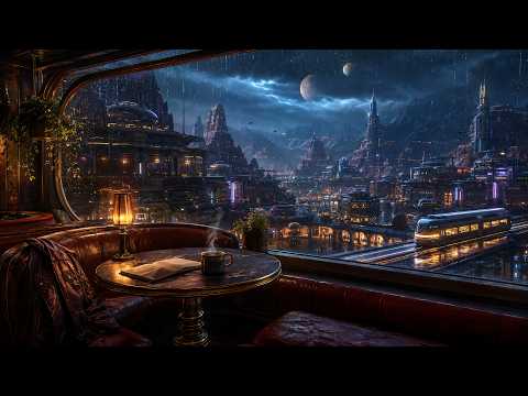 Midnight Train to Cydonia | Cozy Cyberpunk & Rain Ambience