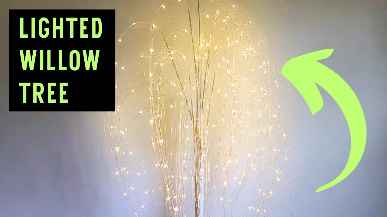 Beautiful Lighted Willow Tree with Bright Fairy Lights - YouTube