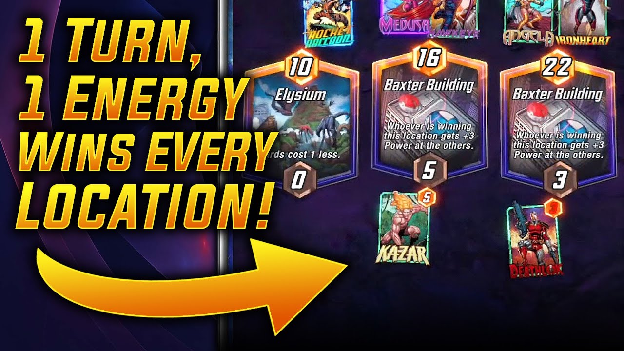 1 Turn, 1 Energy Wins EVERY Location! - MARVEL Snap - Closed Beta - YouTube