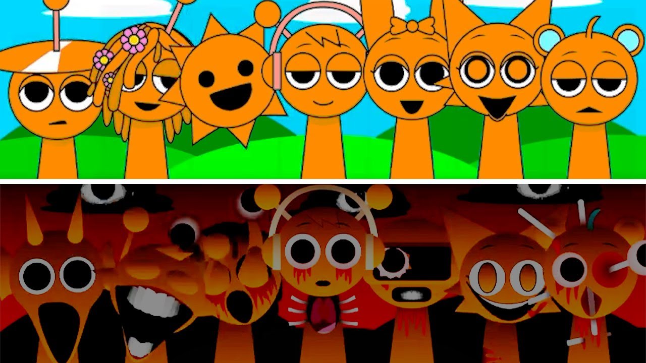 Incredibox Sprunki ALL OREN (ORANGE) Version | Normal Vs Horror STYLES ...