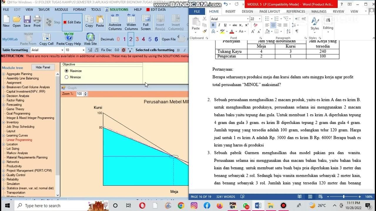 PEMBAHASAN SOAL NOMOR 1-5 LINEAR PROGRAMMING PADA APLIKASI POM QM - YouTube