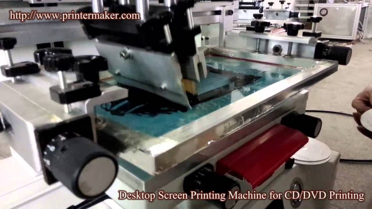 CD DVD Desktop Vacuum Screen Printing Machine - YouTube
