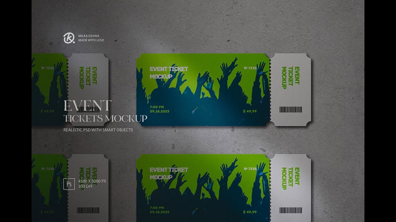 Event Ticket Mockup Stock Graphics Download - YouTube
