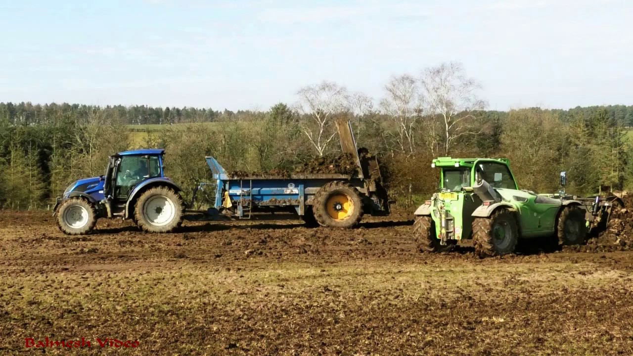 Merlo Loader Loads up Valtra and Spreader with Well-Rotted Farm Yard ...