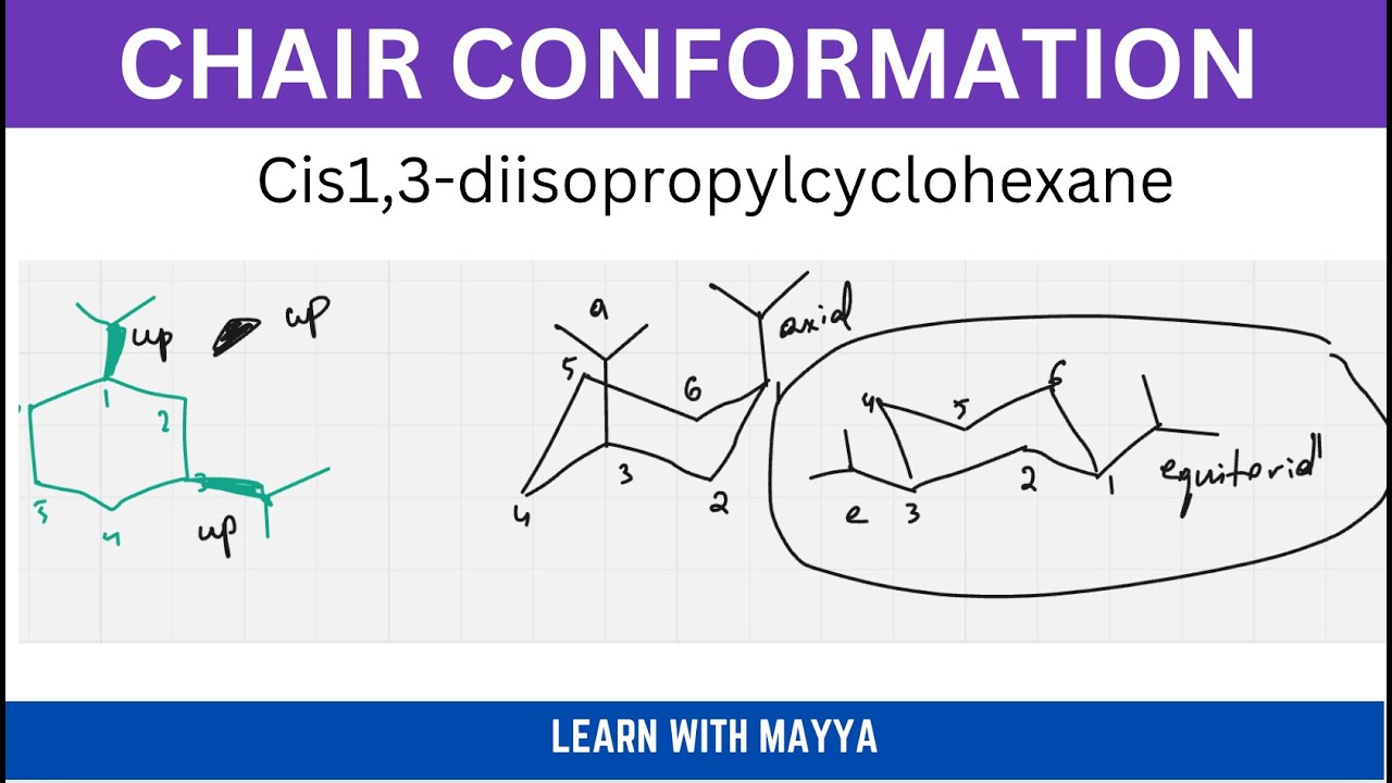 Chair Conformation Of Cis1,3-diisopropylcyclohexane | Learn With Mayya ...