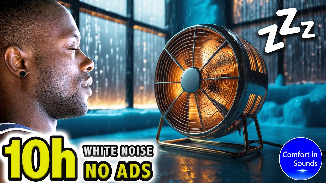 Cozy Fan Heater Sound & Subtle Rain Noise | Fall Asleep Deeply, Reduces ...