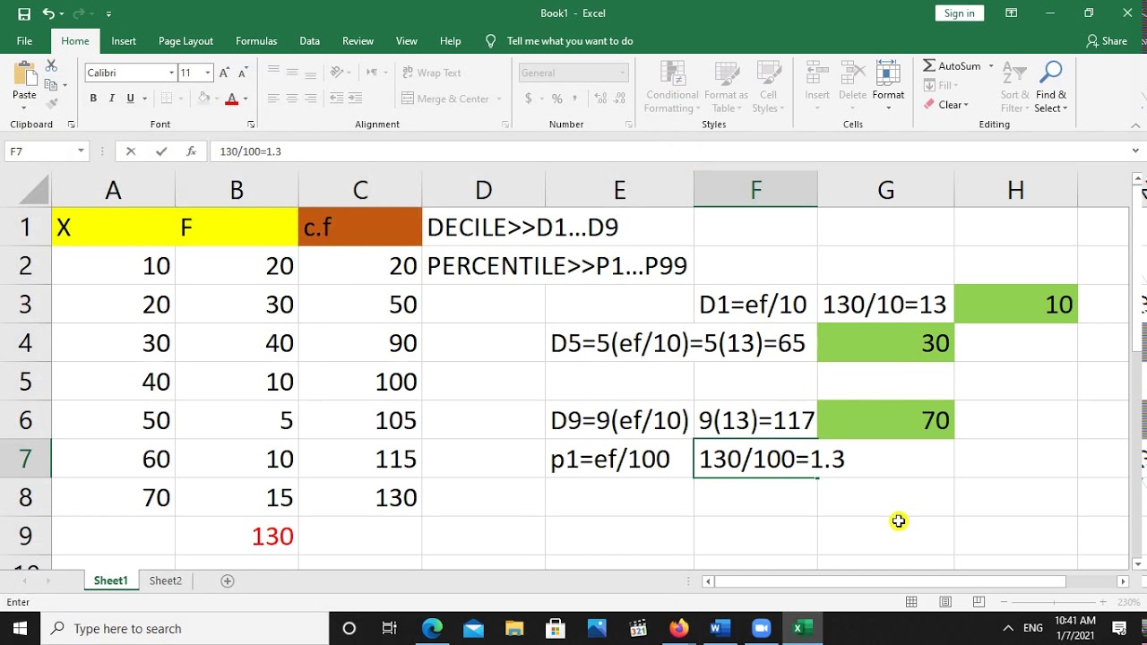 DECILE AND PERCENTILE FOR GROUP DATA - YouTube
