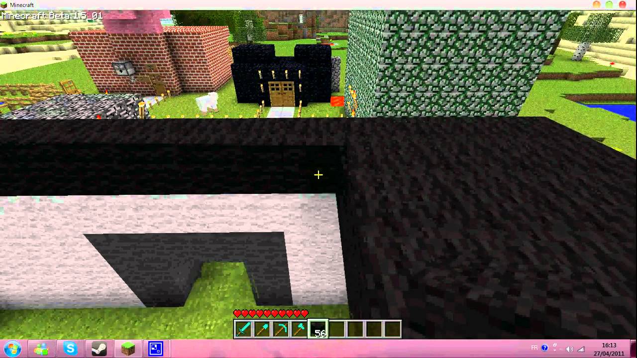 Tuto toit minecraft - YouTube
