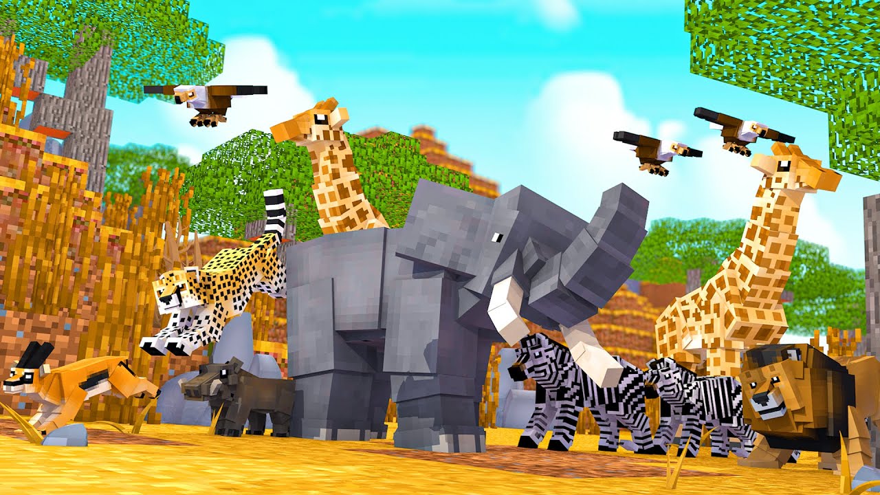 NOVOS ANIMAIS DE SAVANA NO MINECRAFT !! Ycreatures Update - YouTube