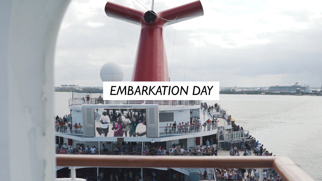 Embarkation Day & Ocean View room tour* (Carnival Conquest) - YouTube