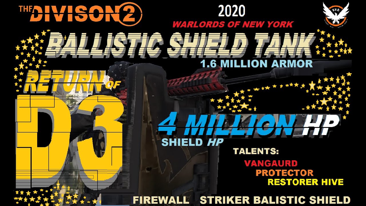 THE DIVISION 2 WARLORDS OF N.Y. D3 STRIKER SHIELD BUILD TU8 4 MIL ...