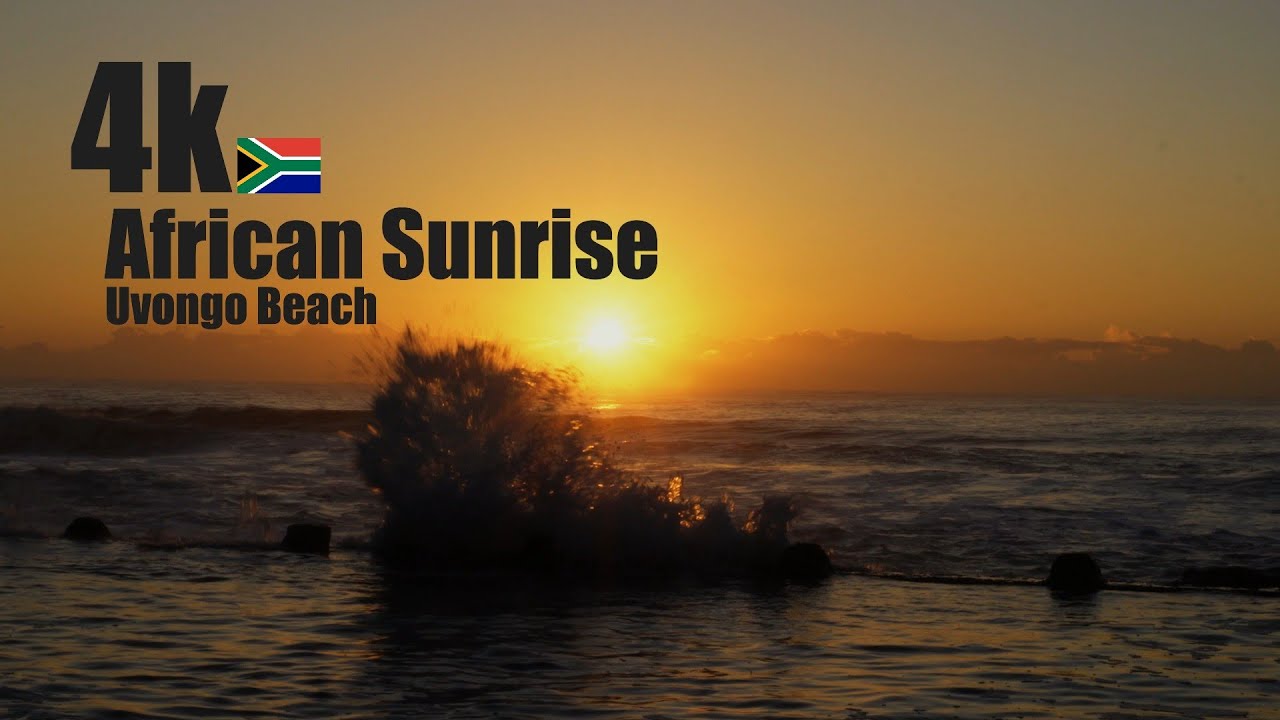 4k Indian Ocean sunrise over African Tidal Pool with sounds of waves ...