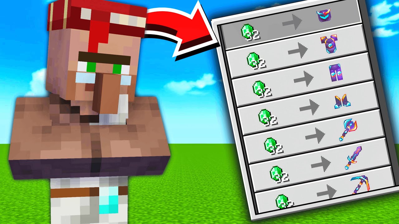 MINECRAFT BUT YOU CAN CRAFT OP VILLAGERS TRADING HALL WITH CUSTOM ...