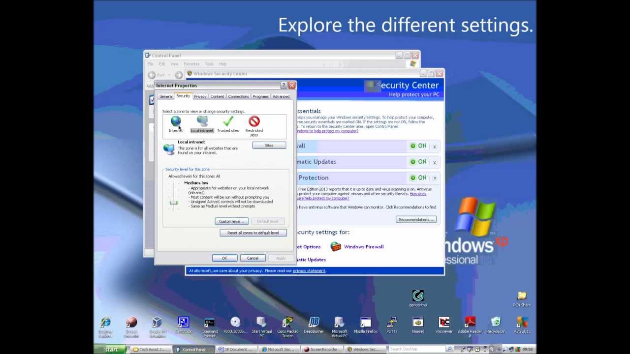 Using Microsoft Security Essentials and Firewall on Windows XP. - YouTube